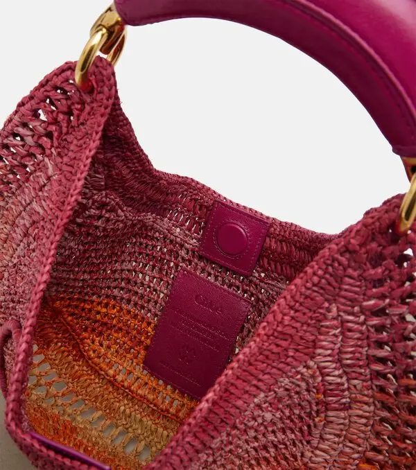 Chloé Summer Banana Medium Raffia Shoulder Bag - Orange