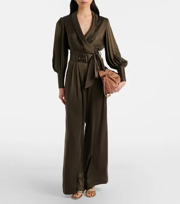 Zimmermann Belted Wide-leg Silk Pants