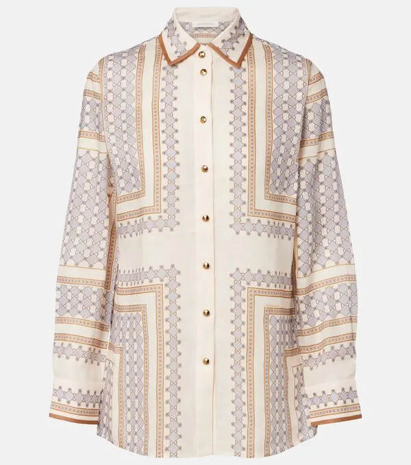 Zimmermann Printed Ramie Shirt - Beige