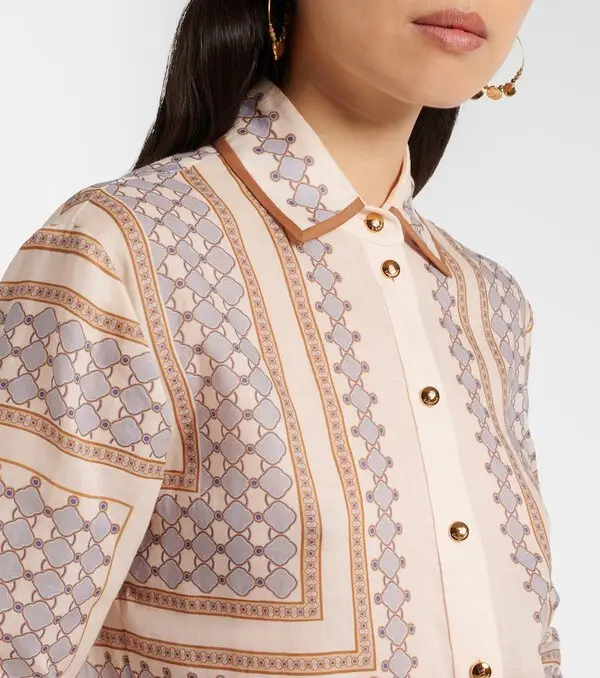 Zimmermann Printed Ramie Shirt - Beige