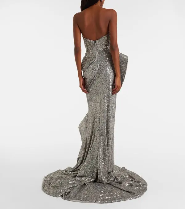 Maticevski Glorious Sequined Gown - Silver