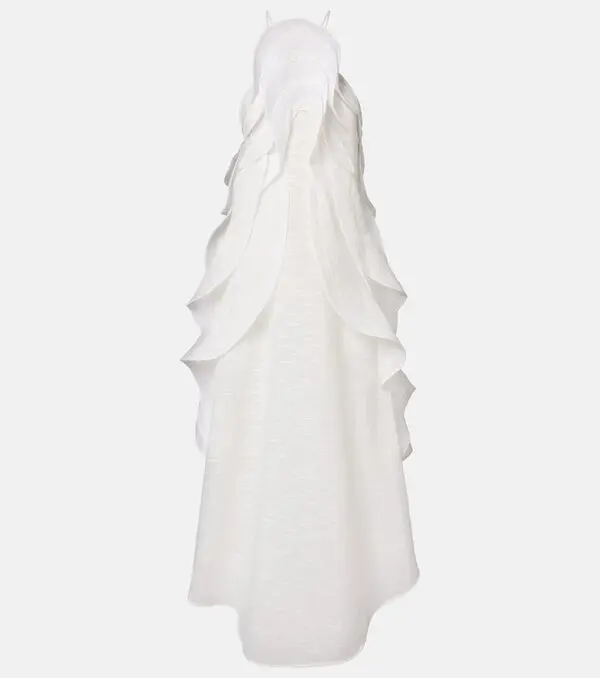 Maticevski Délice Wave Ruffled Maxi Dress - White