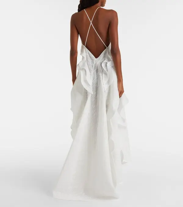 Maticevski Délice Wave Ruffled Maxi Dress