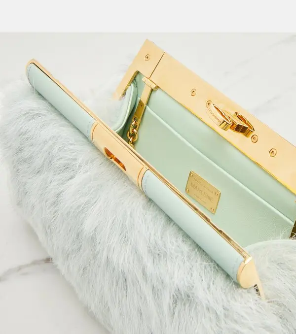 Dolce & Gabbana Marlene Small Shearling Shoulder Bag - Green