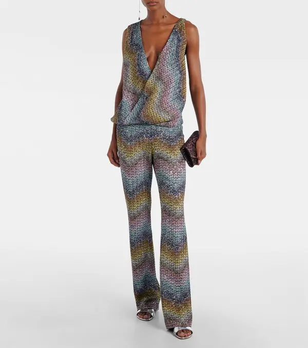 Missoni Sequined Lamé Flared Pants - Multicoloured