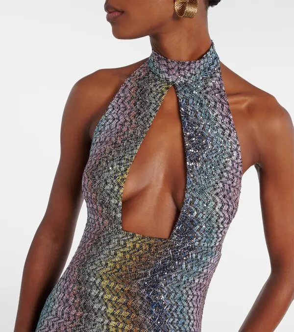 Missoni Cutout Sequined Lamé Gown - Multicoloured
