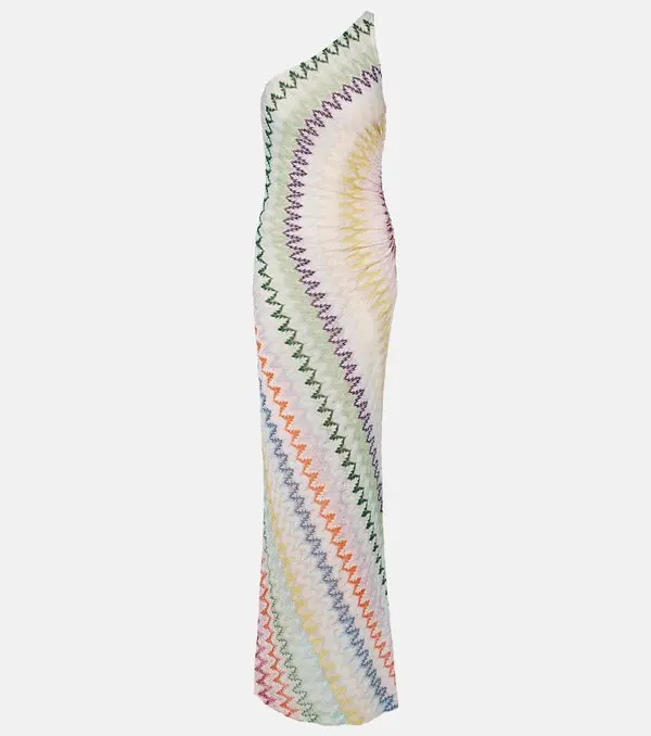 Missoni One-shoulder Lamé Gown - Multicoloured