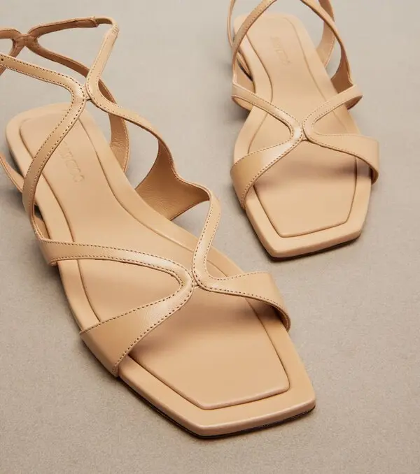 JIMMY CHOO Ayla Leather Sandals - Beige