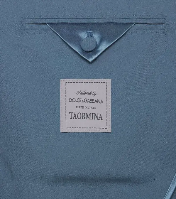 Dolce & Gabbana Double-breasted Wool Poplin Suit Jacket - Blue