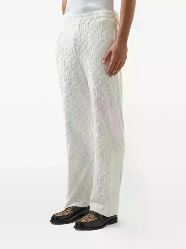 Gcds Monogram-pattern Trousers - Neutrals