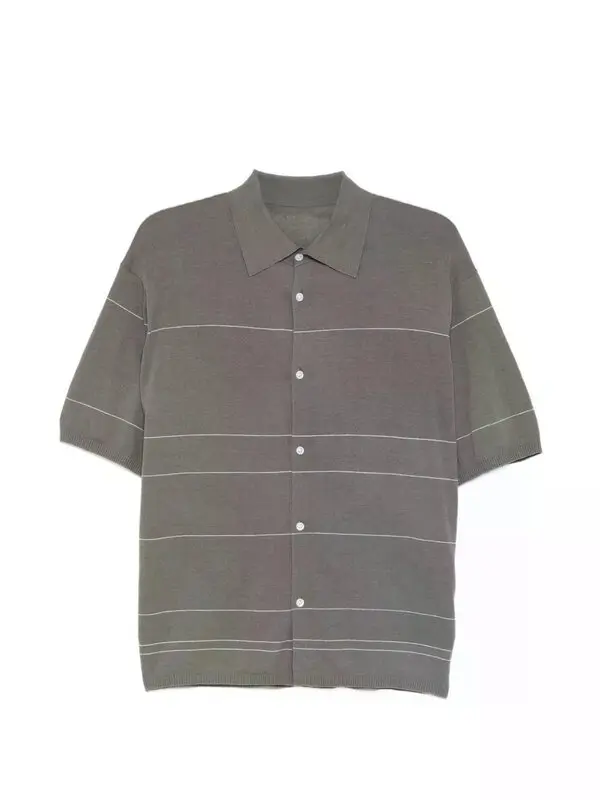 CROQUIS Collared Striped Shirt - Grey