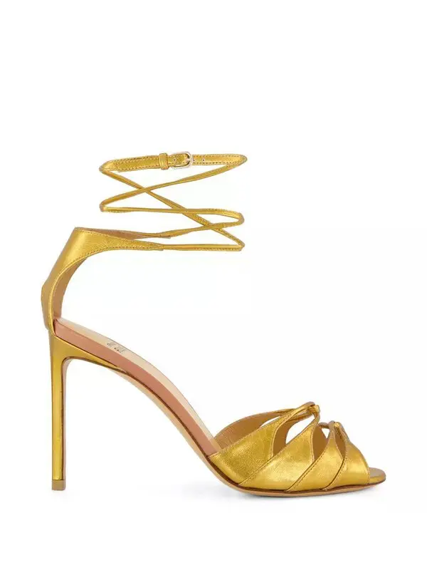 FRANCESCO RUSSO Laminated Buckle Sandals