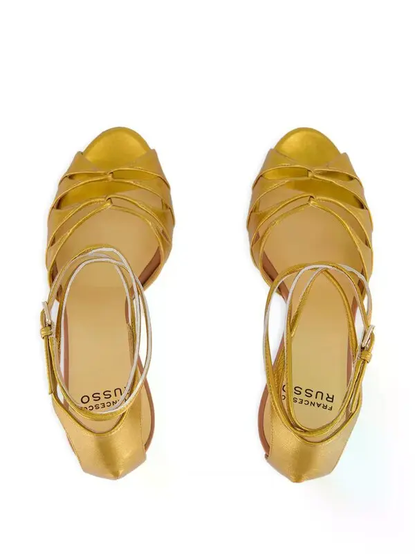 FRANCESCO RUSSO Laminated Buckle Sandals