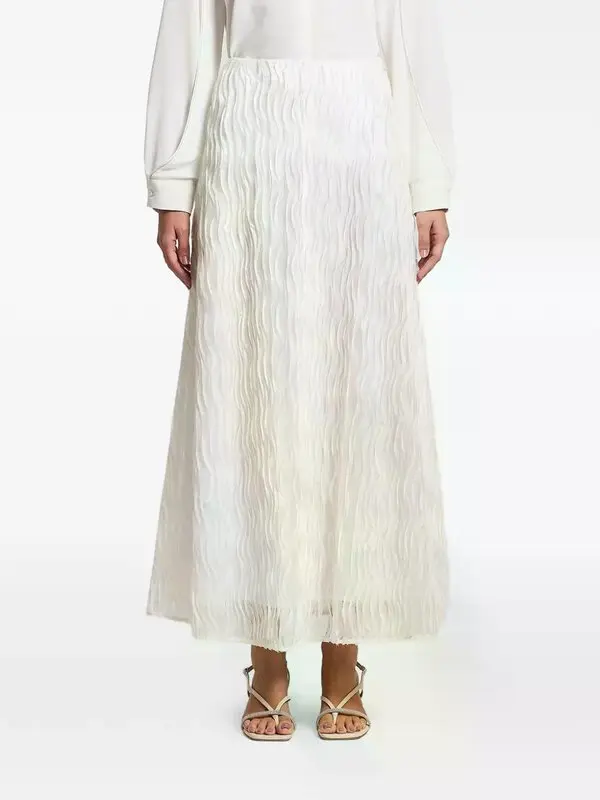 Peserico Ruffled Midi Skirt - Neutrals