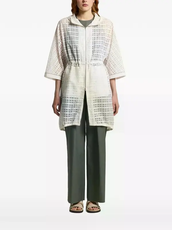 Peserico Hooded Grid Coat