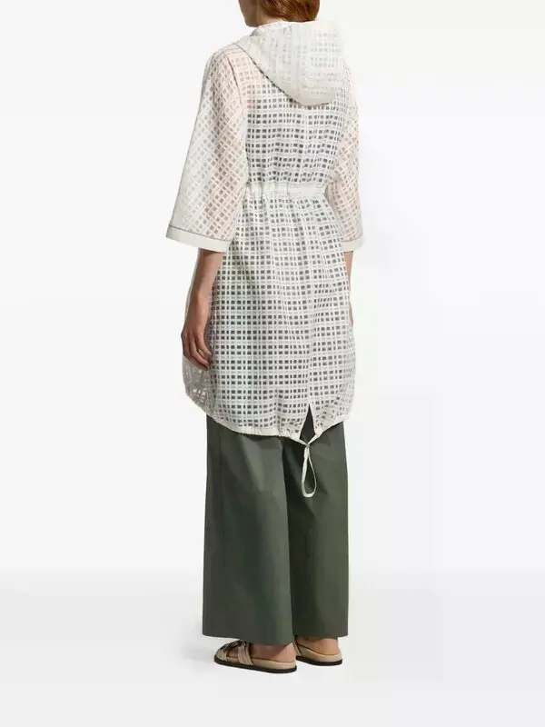 Peserico Hooded Grid Coat