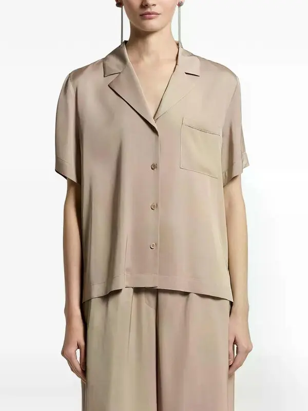 Peserico Short-sleeve Shirt With Pocket - Neutrals