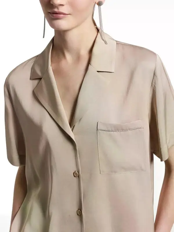 Peserico Short-sleeve Shirt With Pocket - Neutrals