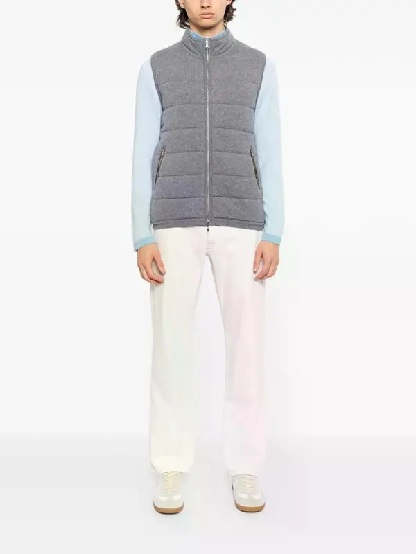 N.peal Zipped Sleeveless Vest - Grey