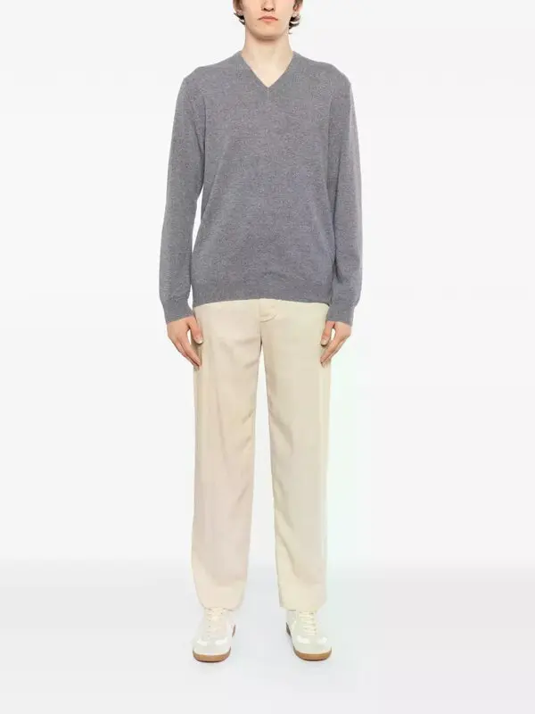 N.peal Burlington V-neck Jumper - Grey