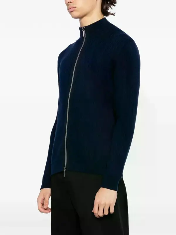 N.peal Ribbed Zipped Cardigan