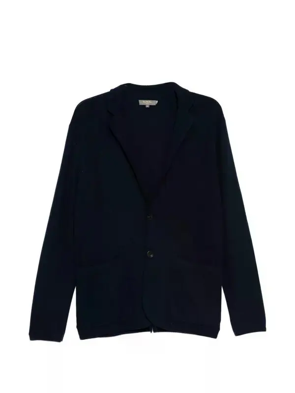 N.peal Notched Collar Long-sleeve Cardigan