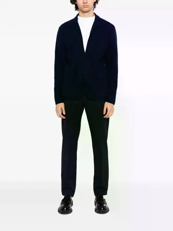 N.peal Notched Collar Long-sleeve Cardigan