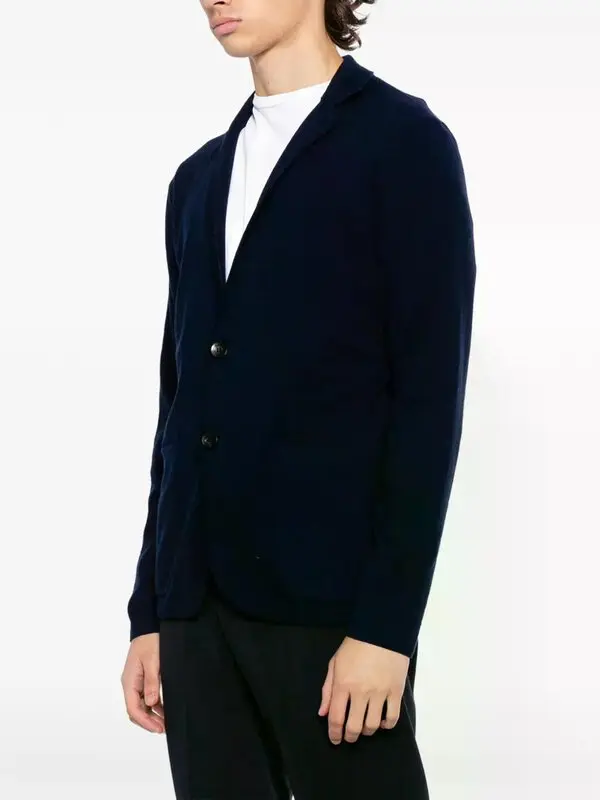 N.peal Notched Collar Long-sleeve Cardigan