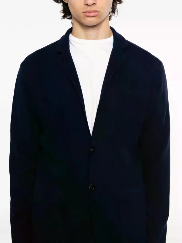 N.peal Notched Collar Long-sleeve Cardigan