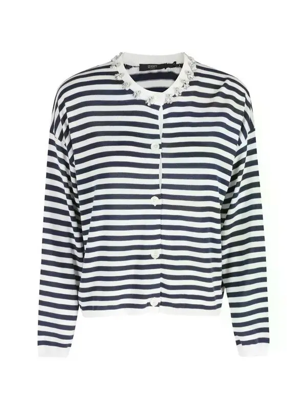 Seventy Striped Embellished Cardigan