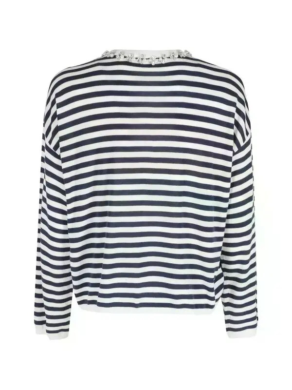 Seventy Striped Embellished Cardigan