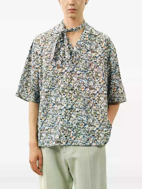 CROQUIS Painted Short-sleeve Shirt - Neutrals