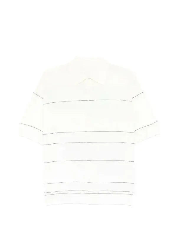 CROQUIS Striped Collared Shirt - Neutrals