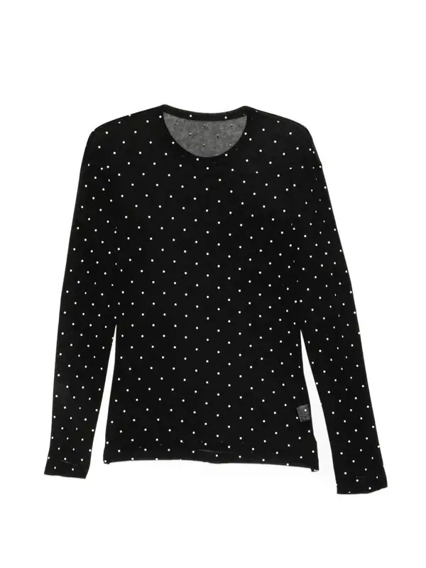 JNBY Polka-dot Cotton T-shirt - Black