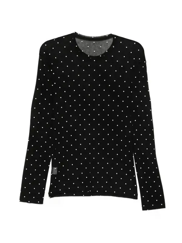 JNBY Polka-dot Cotton T-shirt - Black