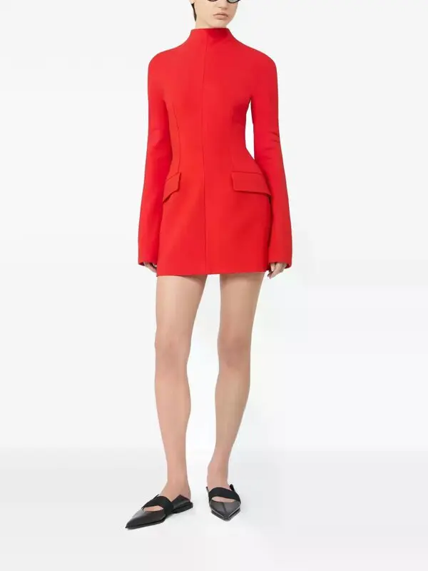 Sportmax Tefrite High-neck Dress With Flap Pockets