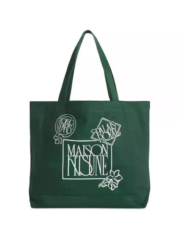Maison Kitsuné Art Nouveau Stamp Tote Bag - Green