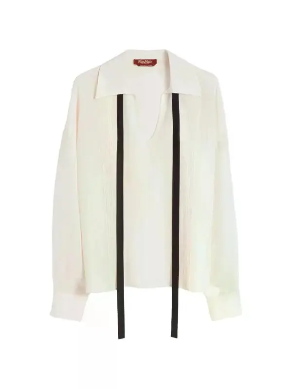 Max Mara Colono Bow-collar Shirt - Neutrals