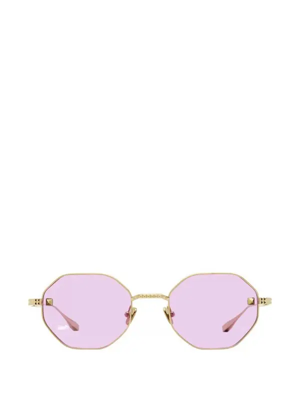 Valentino Garavani Rockstud Geometric Sunglasses - Gold