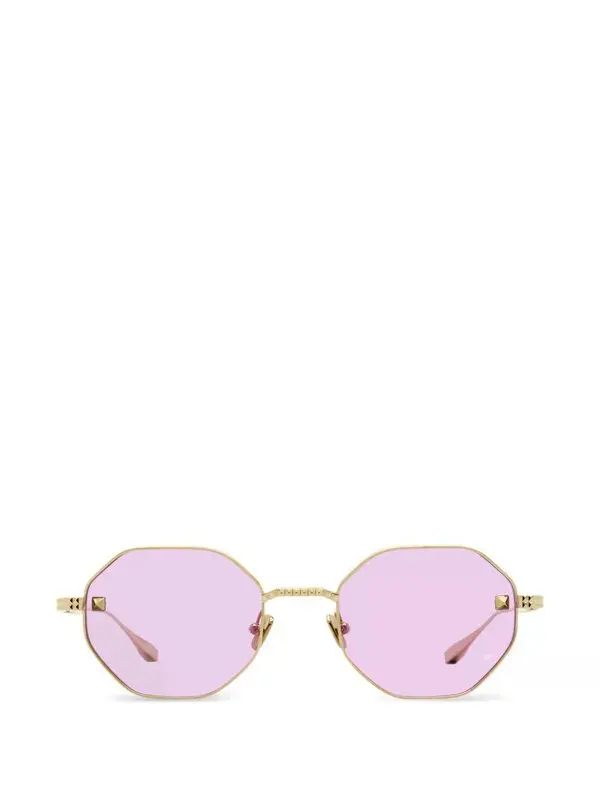 Valentino Garavani Rockstud Geometric Sunglasses - Gold