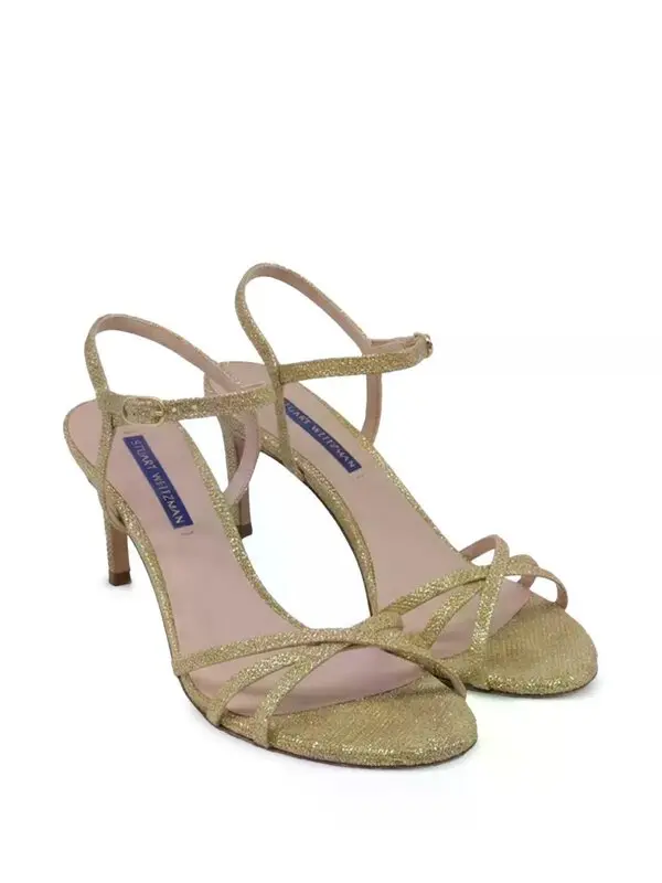 STUART WEITZMAN Starla Glitter Ankle-strap Sandals