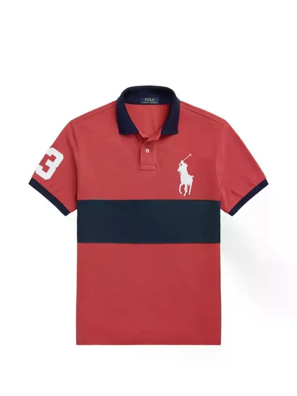 Polo Ralph Lauren Colour-block Big-logo Polo Shirt - Red