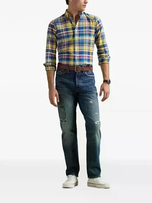 Polo Ralph Lauren Plaid Long-sleeved Shirt - Yellow