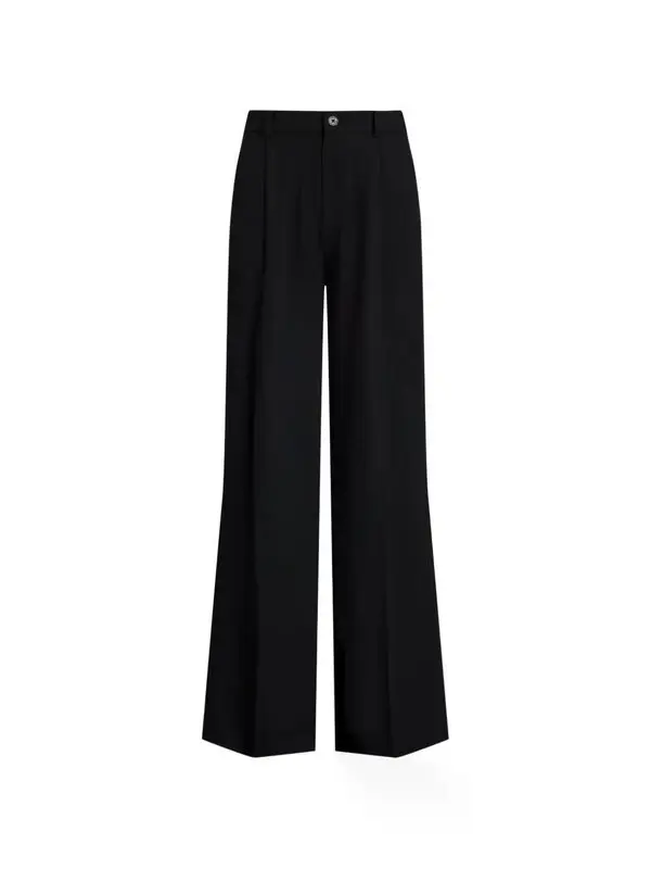 Ralph Lauren Georgette Pleated Wide-leg Trousers - Black