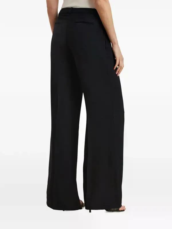 Ralph Lauren Georgette Pleated Wide-leg Trousers - Black