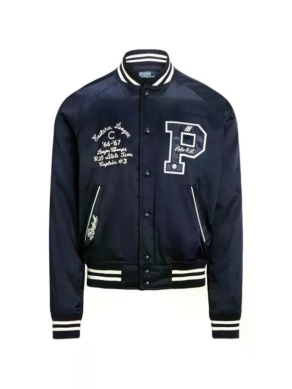 Polo Ralph Lauren Satin Letterman Bomber Jacket