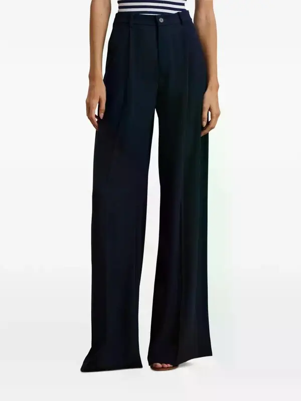 Ralph Lauren Georgette Pleated Wide-leg Trousers