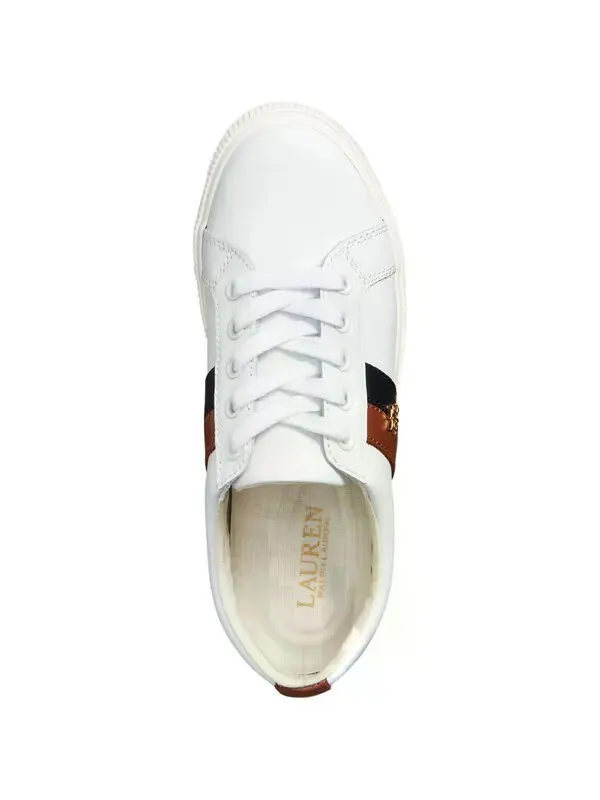 Ralph Lauren Janson Ii Stripe Logo Sneakers - White