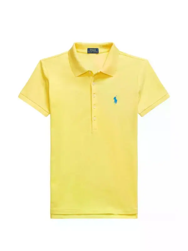 Polo Ralph Lauren Button Logo Polo Top - Yellow