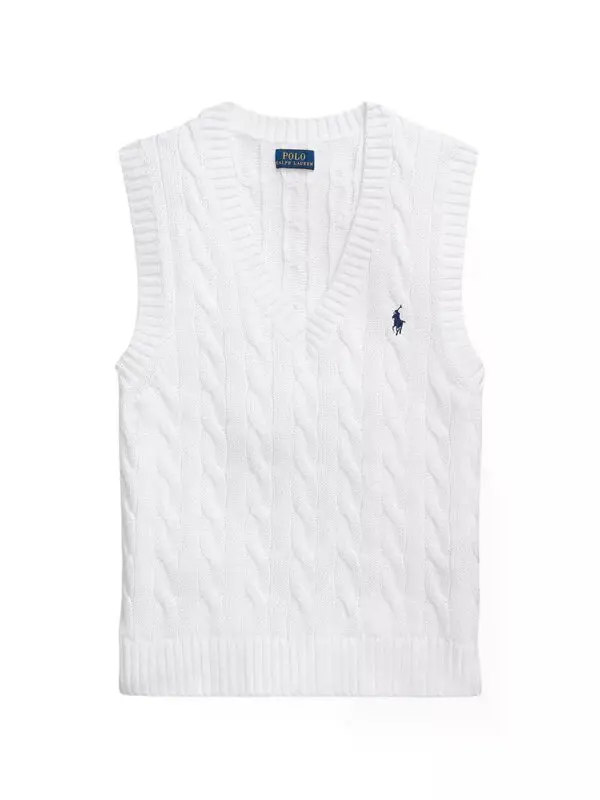 Polo Ralph Lauren Cable-knit V-neck Vest - White